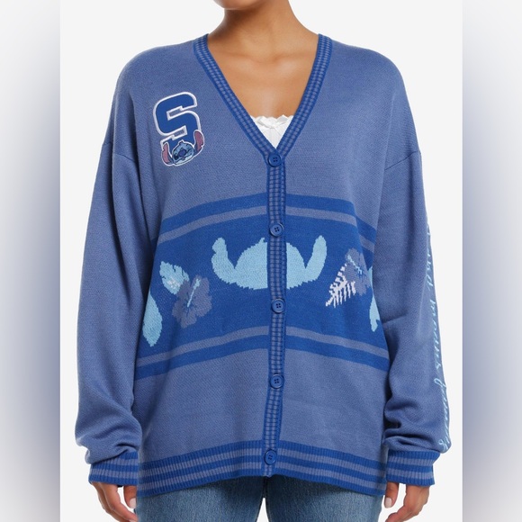 Hot Topic | Sweaters | Nwt Hot Topic Disneys Stitch Varsity Cardigan ...
